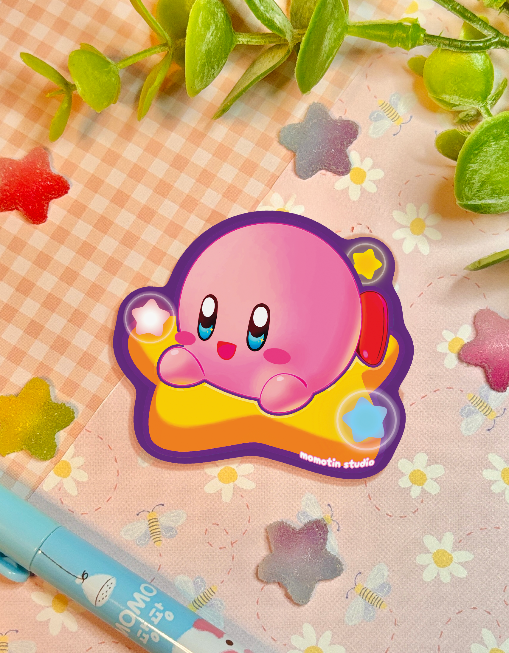 Kirb Poyo! Magic | 2.5" Matte Waterproof Vinyl Sticker – Momotin Studio
